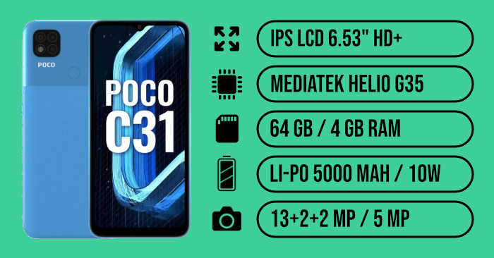 Poco C31 Price In Malaysia RM499 & Full Specs - MesraMobile